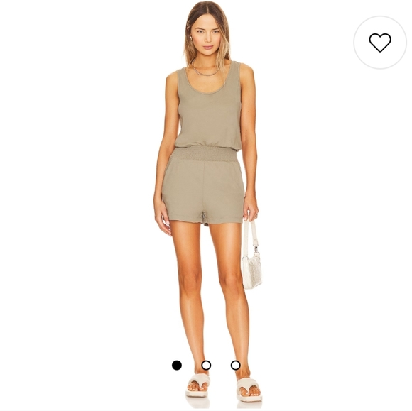 bobi | Pants & Jumpsuits | Nwt 98 Bobi Keyhole Back Steady Smocked Waist Romper In Color Basil ...